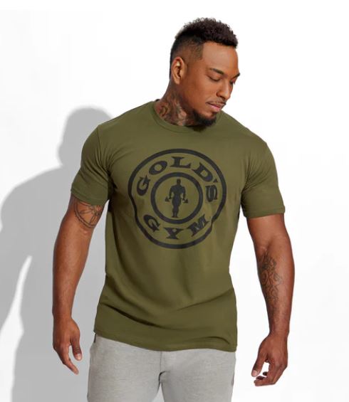 Mens Staple Tee 5001 – Weight Plate logo – Golds Gym Merch